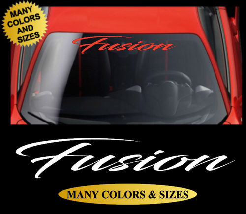 FUSION Windshield Vinyl Decal Sticker Graphic Text Banner Fits Ford ...