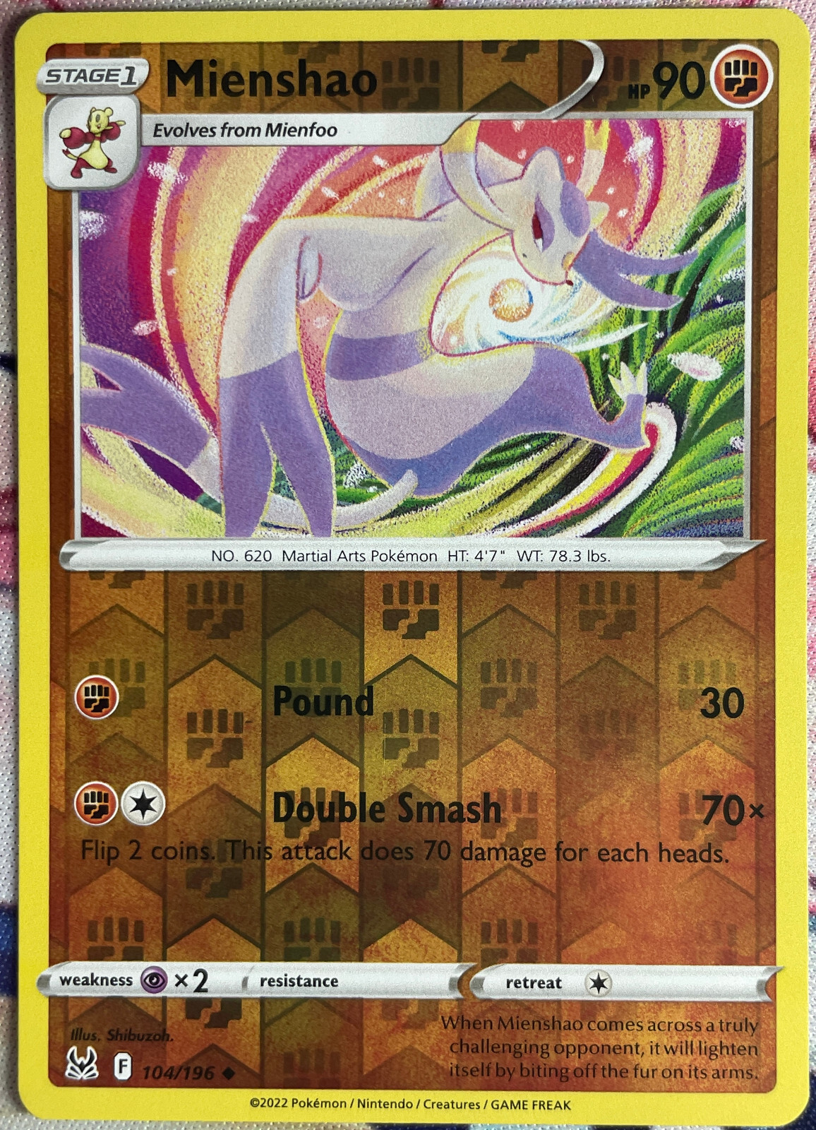 Pokemon TCG - Mienshao Reverse Holo - 104/196 - Lost Origin | eBay