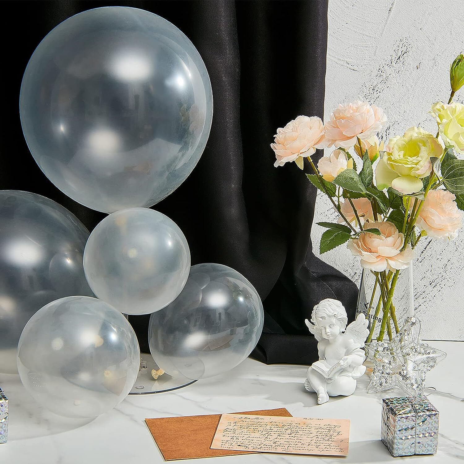 CLEAR SEE THROUGH BALLOONS 12"/ 18" Large Helium Quality Wedding ...