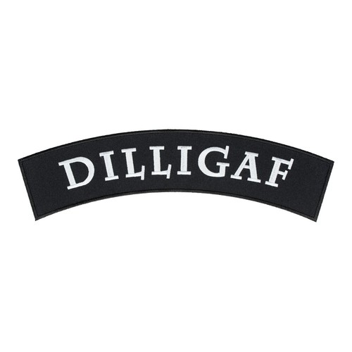 DILLIGAF Black & White Rocker Patch, Biker Patches | eBay
