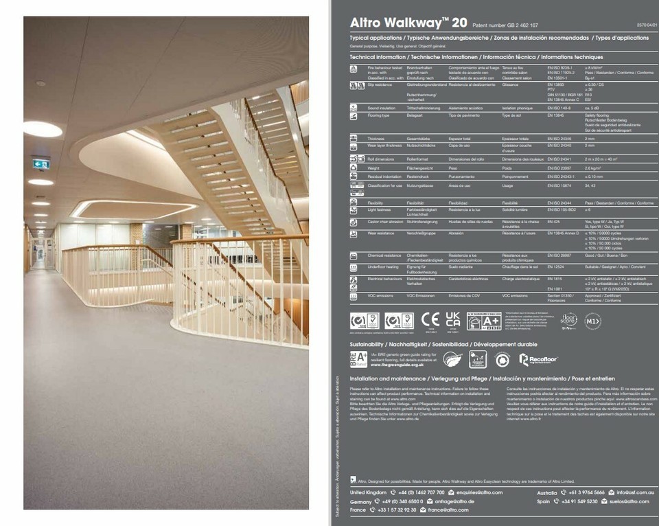 Altro Walkway 20 Anti Slip Flooring! Non Slip Vinyl / VM20 Safety Floor ...