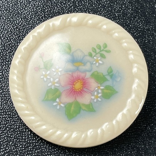 AVON Signed Pink Floral Ceramic Round 1.8” Vintage Brooch Pin | eBay
