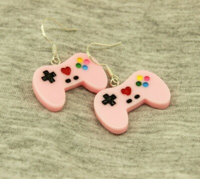 LIGHT PINK CONSOLE CONTROLLER EARRINGS Cute Novelty Gaming Gamer Xbox ...