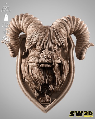 Bantha Wall 3D Printed star wars two piece GREY - 5.9IN Or 1/12 Scale ...
