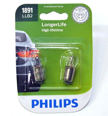 Philips LongerLife BA9s 1891 3.7W Two Bulbs Tail Parking Light ...