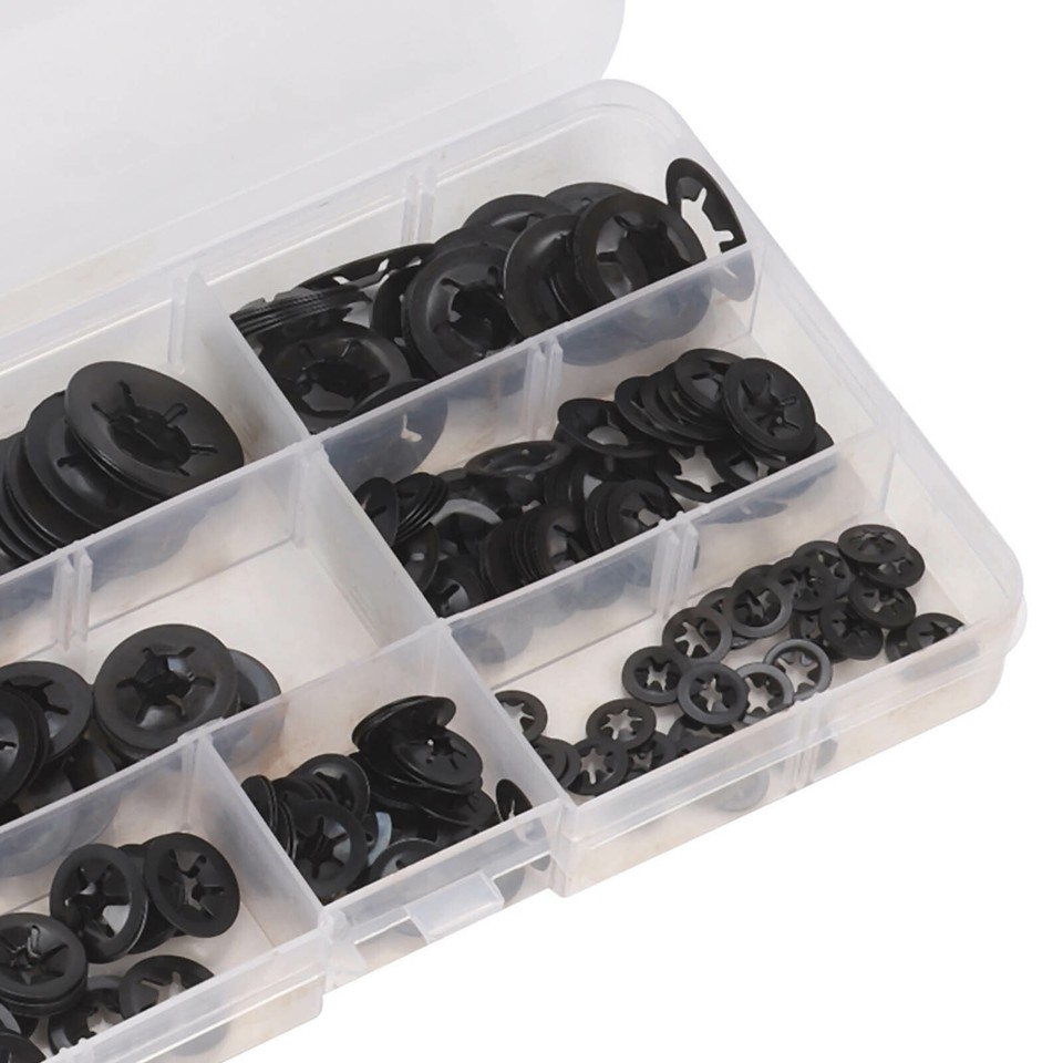 280Pcs Push On Locking Washers Speed Clips Fasteners Internal Tooth ...