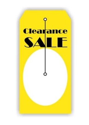 CLEARANCE SALE Tags w Slit, 2.375" x 4.75", Yellow/Black/White - Pk ...
