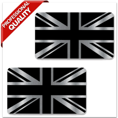 GB Union Jack Great Britain UK England Flag Silver Stickers Decals Car ...