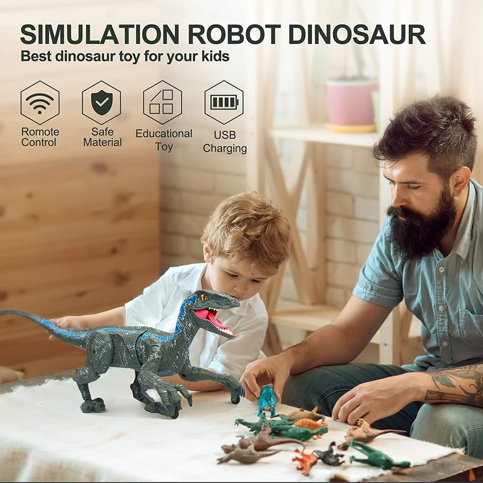 GIFT!Remote Control Dinosaur Toys Jurassic Rechargeable 2.4Ghz RC ...