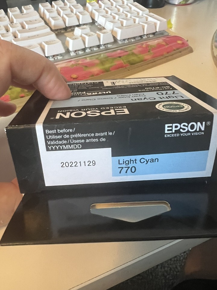 NEW IN BOX - EPSON 770 ink cartridge - Light Cyan - 25ml exp 11/22 | eBay
