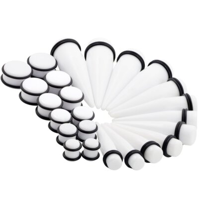 24PC Big Gauges Kit Ear Stretching 00G-20mm Acrylic Taper Plugs Set ...