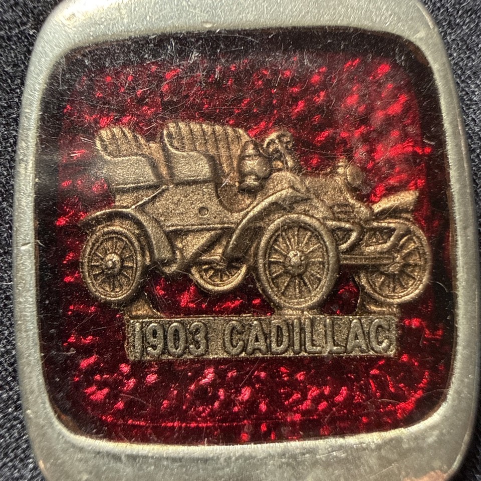 Vintage Cadillac Key Fob Featuring 1903 Cadillac Red Background | eBay UK