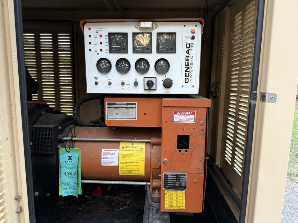 GENERAC 20KW DIESEL GENERATOR WITH FUEL TANK BUILT IN - SINGLE PHASE ...