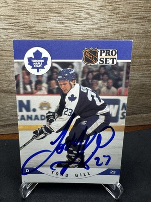 1990-91 Pro Set #534 Todd Gill Toronto Maple Leafs RC In-Person ON-CARD ...