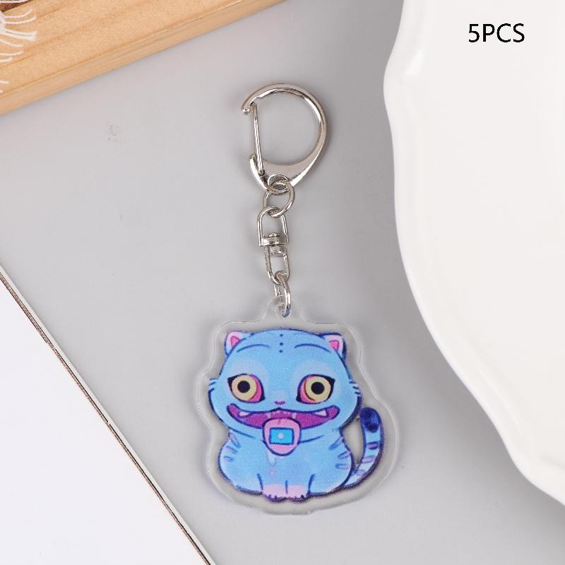 5PCS Cartoon Huntrix Saja Boys Derpy Tiger Acrylic KeyRing Double-Sided ...