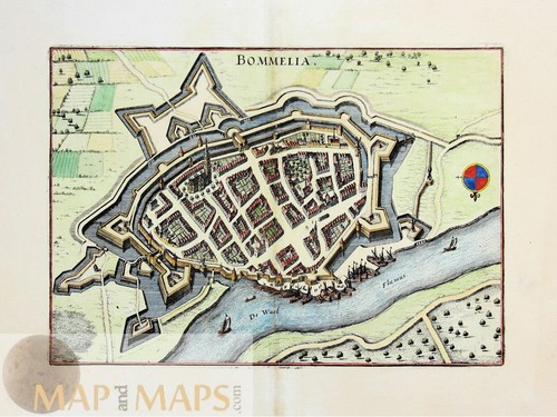 Zaltbommel Bommelia 1646 – Holland Antique Town Plan Map by Merian | eBay