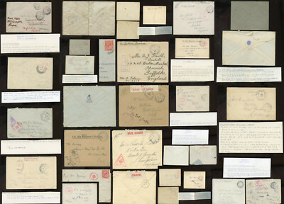 WW1 GB FORCES MAIL..Diverse ENVELOPES POSTMARKS REGIMENTS CAMPAIGNS ...