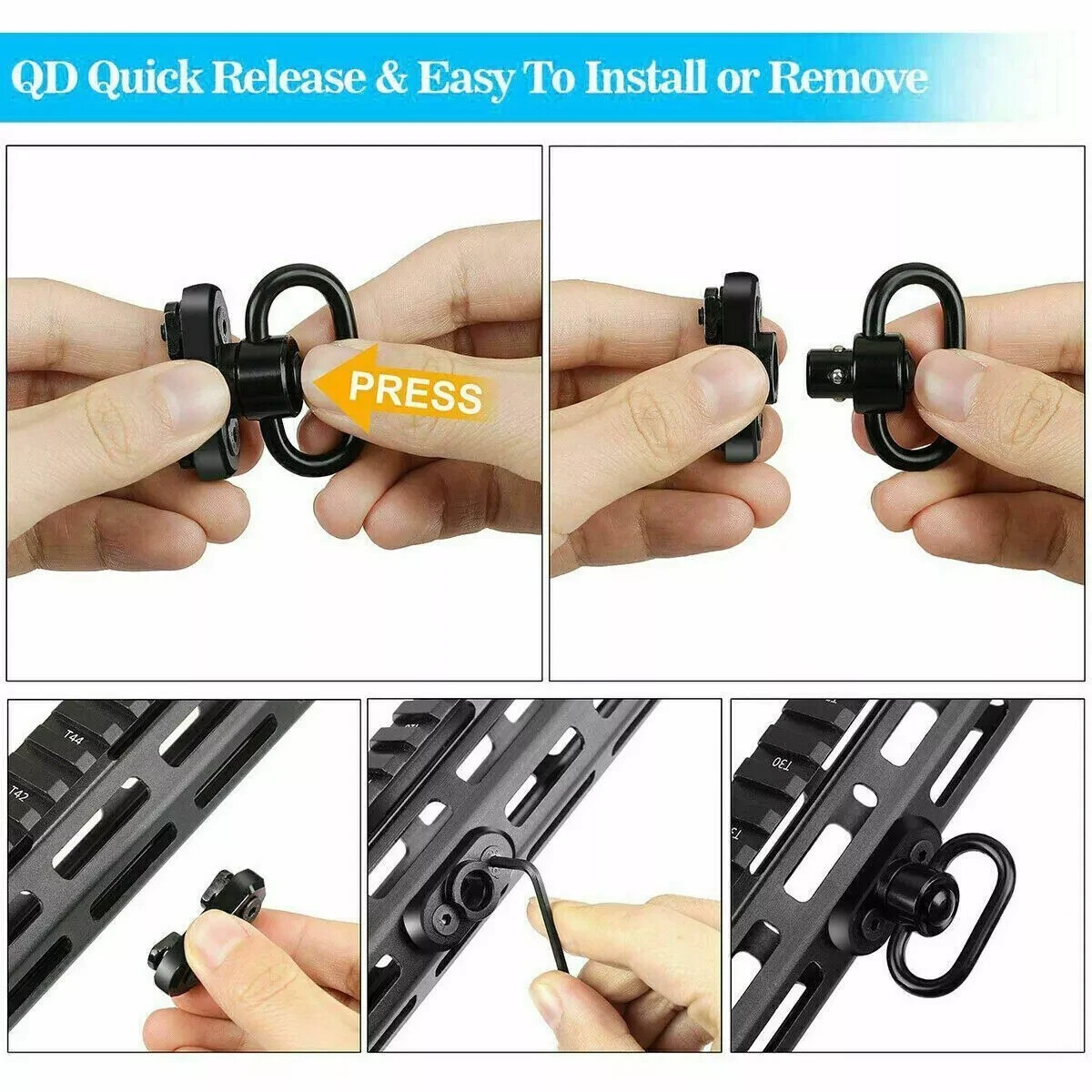 MLOK QD Swivel Heavy Duty Quick Release Rifle Mount Airsoft Gun Hunt ...