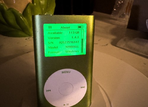Modded 256GB Grade A Green iPod Mini 2nd Gen - Green Backlight, Taptic ...