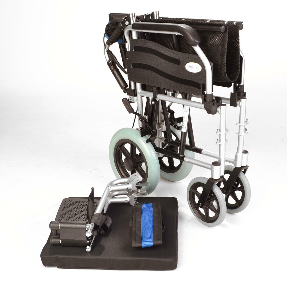 Lightweight folding comfortable transport wheelchair - 18 inch seat ...