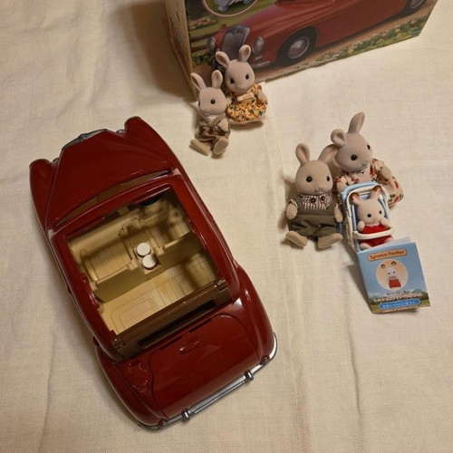 Sylvanian Family Red Car and Rabbit Doll Set | eBay Australia