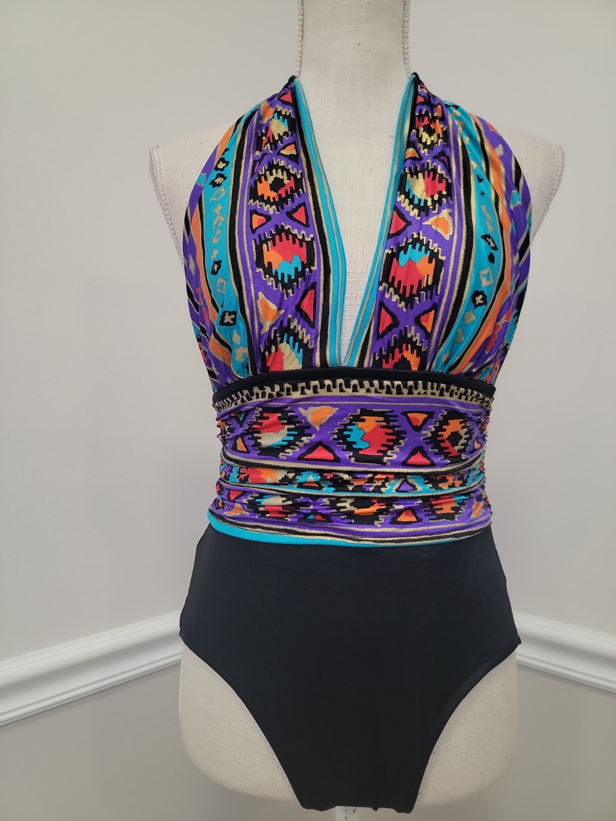 Vintage Swimsuit Catalina One Piece/ Aztec Ethnic Nav… - Gem