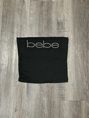 Black Bebe tube top Cute Rhinestone Sequin Bebe Tube Top Y2K And 2000s ...