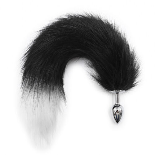 Furry Bunny/Fox Tail Cosplay Silicone/Metal Plug Role-Play BDSM Bondage ...