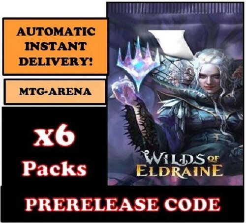 MAGIC MTGA MTG ARENA CODE CARD WILDS OF ELDRAINE 6 BOOSTER PACKS ...