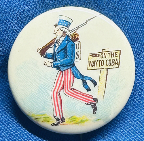 1898 Spanish American War Uncle Sam On The Way to Cuba Patriotic ...