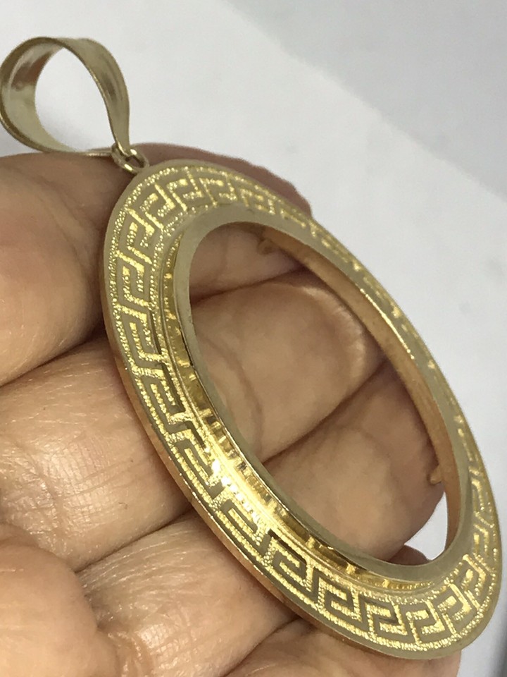 GOLd Bezel 50 pesos pendant 14k mexican centenario coin frame bisel ...