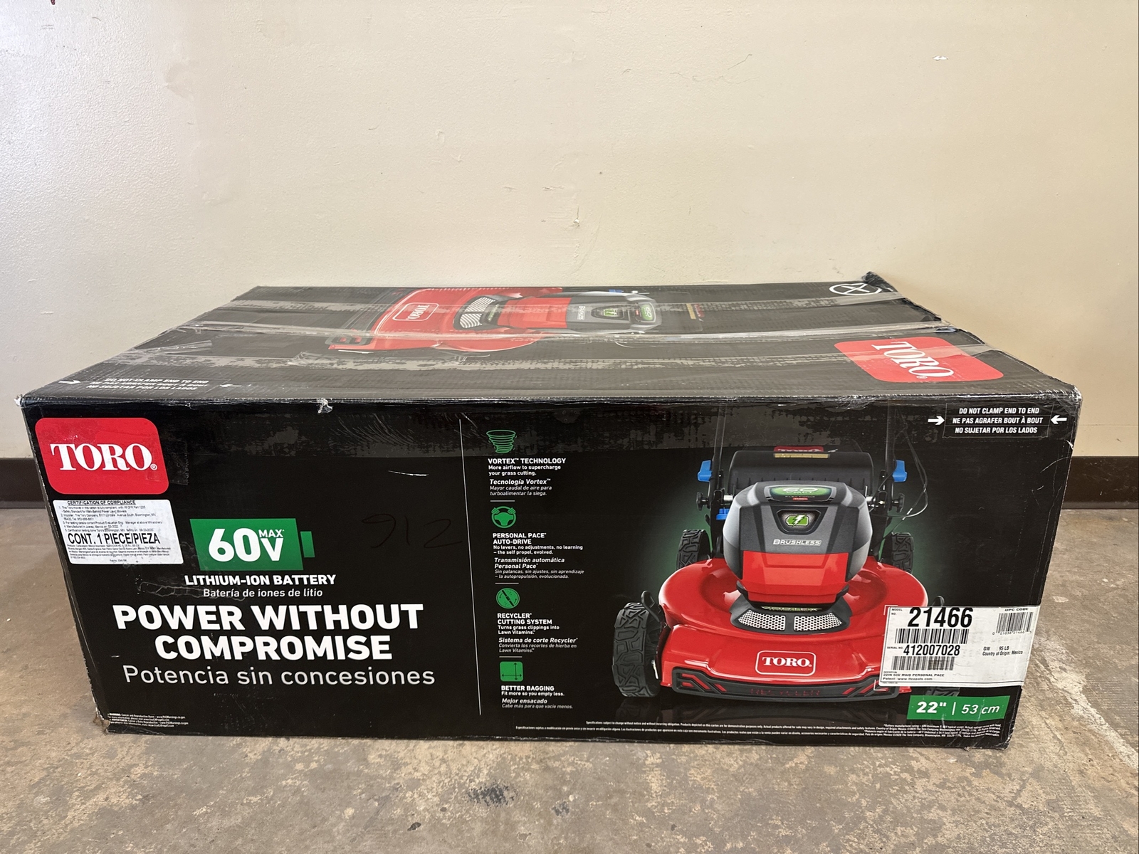 Toro 21466 60V Max 22-Inch Personal Pace Recycler Mower with Battery ...