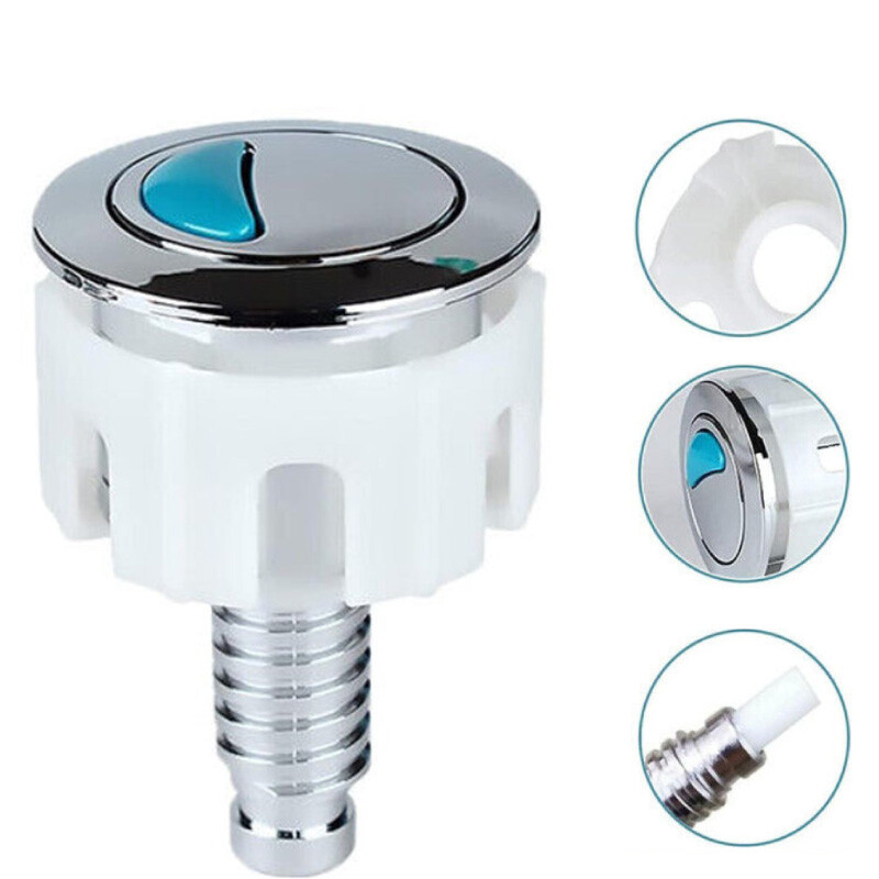 Dual Flush Toilet Push Button Water Saving Chrome For Cistern Tank ...