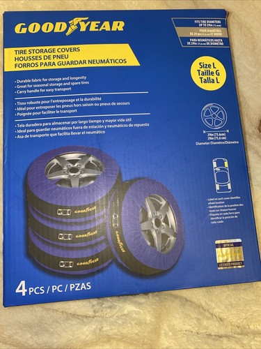 Official Goodyear 29" 73.6cm Tire Storage Covers 4 Piece Set Adjustable ...