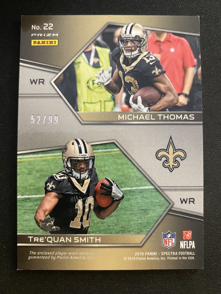 2018 Panini Spectra Synced Swatches /99 Michael Thomas Tre'Quan Smith ...