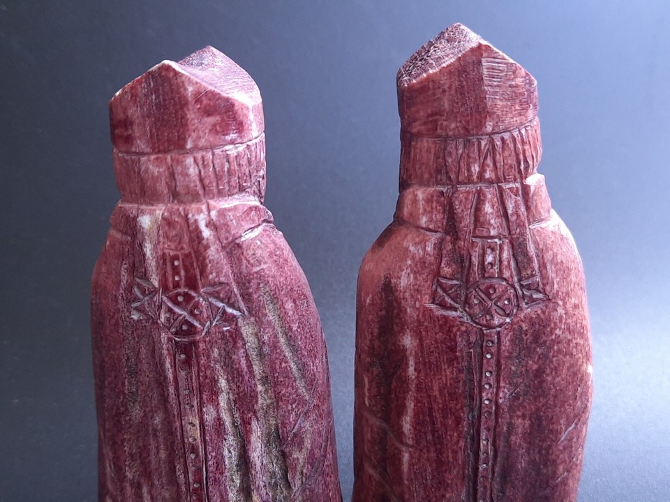 Medieval Lewis Chessmen Bone Chess Collection - Hand-Carved Bishop ...