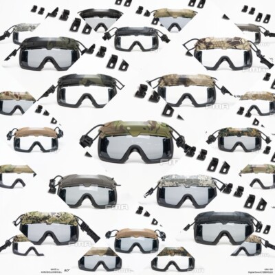 FMA Tactical 3mm Lens Goggles Antifog Riot Split Helmet Mount for ARC ...