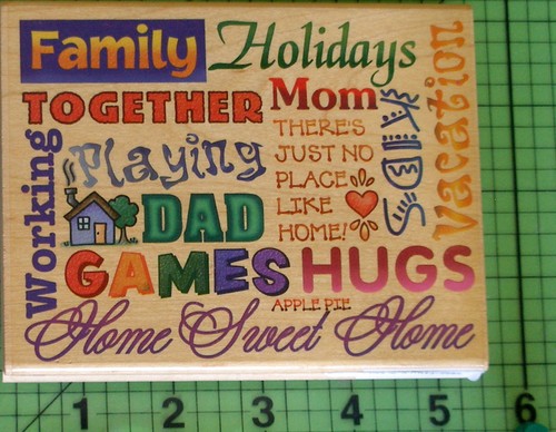 Family Block R062 Wood Mounted rubber stamp by Stampendous | eBay