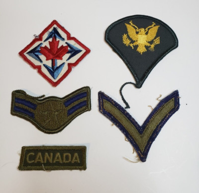 Lot 5 military patches canadian army canada red maple leaf us air ...