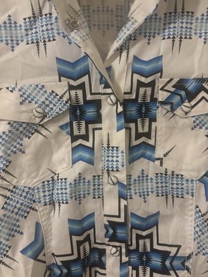 Rock And Roll Denim Women’s Western Aztec Blue Size S Long Sleeve ...