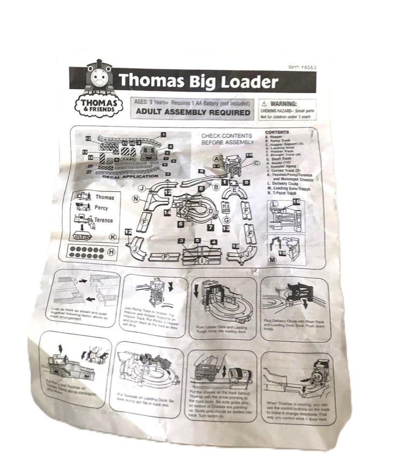 Thomas The Train Big Loader Motorized Construction Set Box #6563 - Not ...