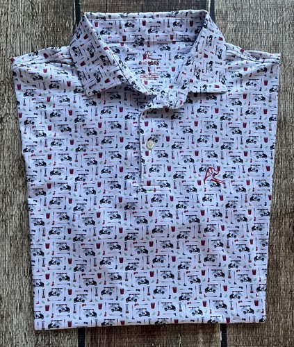 RHOBACK THE BEV CART PERFORMANCE POLO GOLF SHIRT MULTI MENS LARGE ...