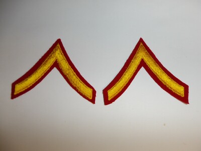 e4341p WW 2 USMC Chevron PFC Private First Class Rank Dress Blue pair ...