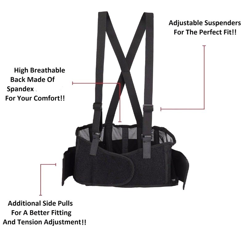 Back Support Belt Heavy Lift Lumbar Brace Suspenders for Work ...