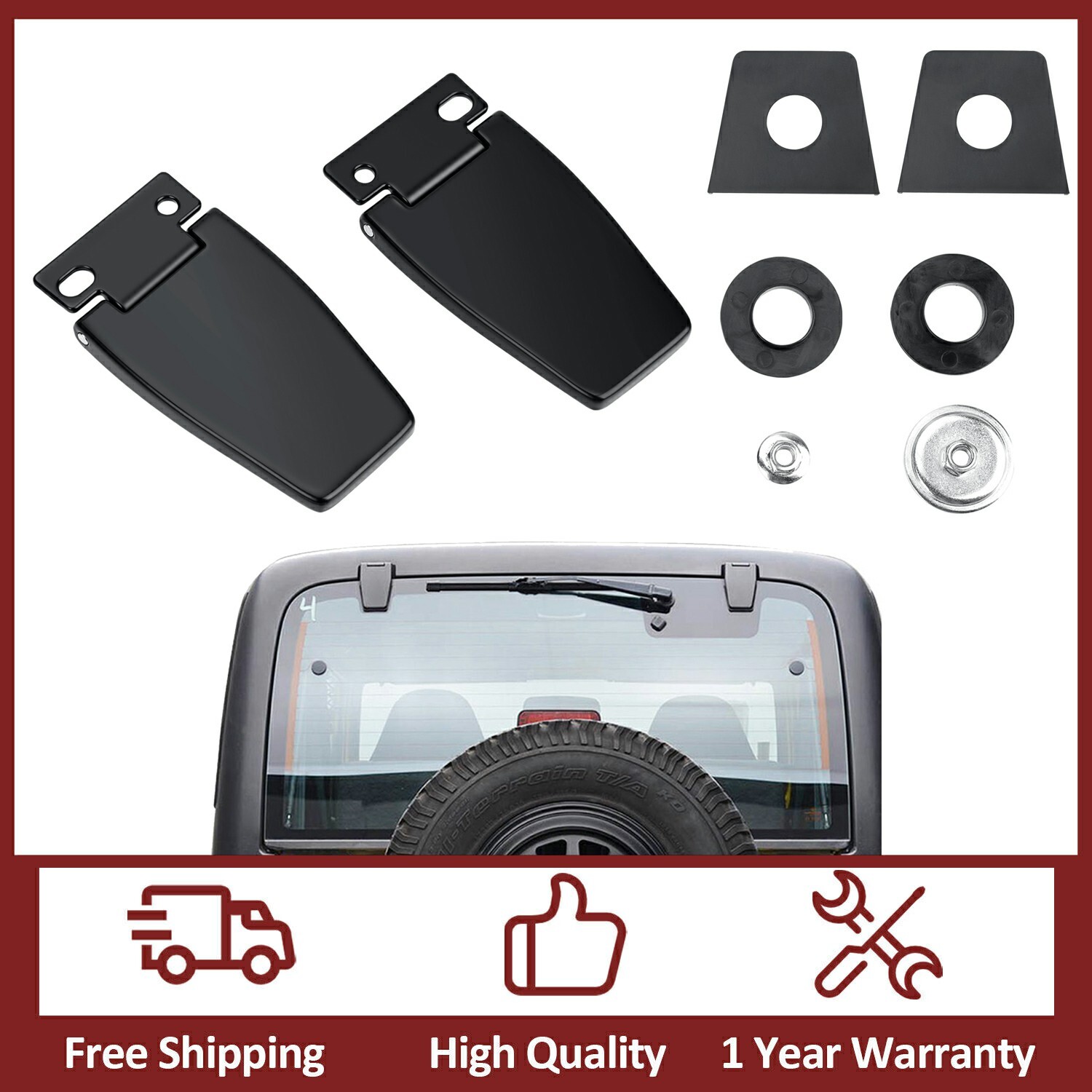 2X Hard Top Liftgate Rear Hatch Gate Window Hinge For Jeep Wrangler TJ ...