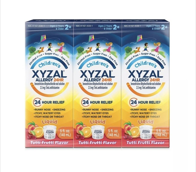 Xyzal Children's Allergy 24HR Oral Solution Tutti-Frutti 5 Ounce 4PK 9/ ...