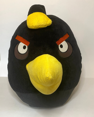 Giant Angry Birds Black Bomber Bird Jumbo Stuffed Plush 18"x18" HUGE ...