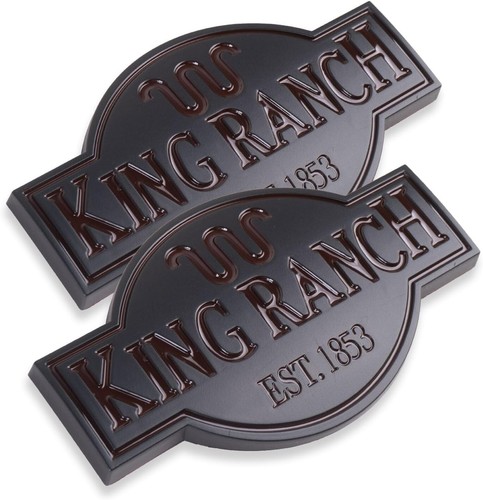 2pcs black red King Ranch Emblems,Side Rear Tailgate Badges 3D ...