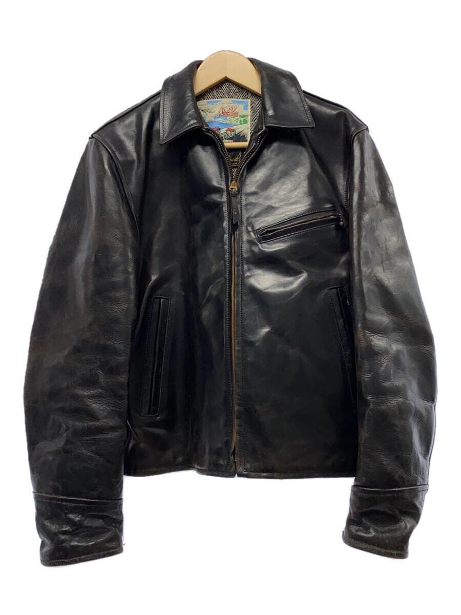 36 Size Aero leather Horse Hide Leather Jacket Black… - Gem