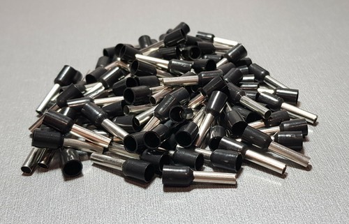 25/50/100Pcs E4012 12AWG 4.0mm² BLACK Insulated Ferrule Bootlace ...